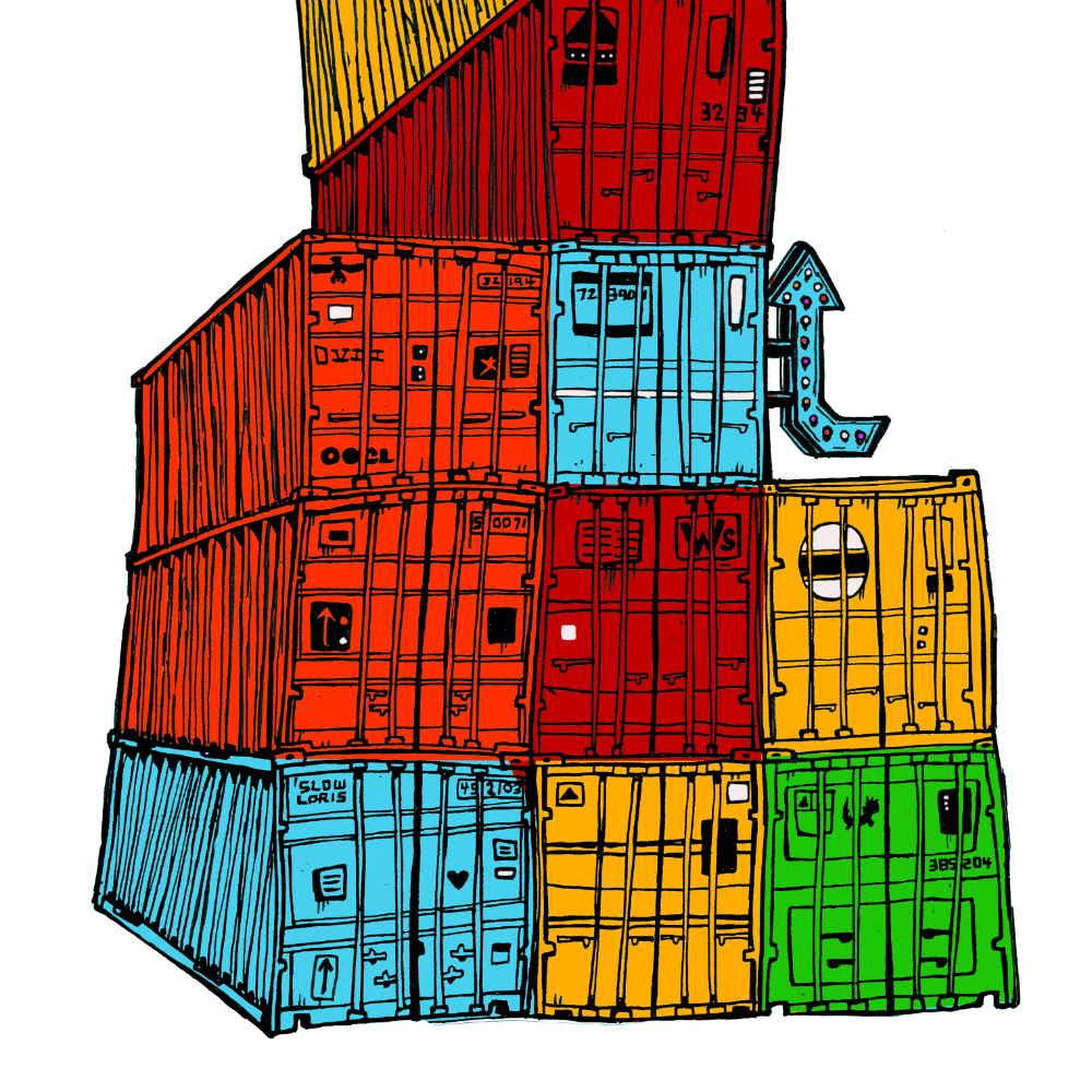 Shipping Container Stack Art Print (2 sizes) – Slow Loris
