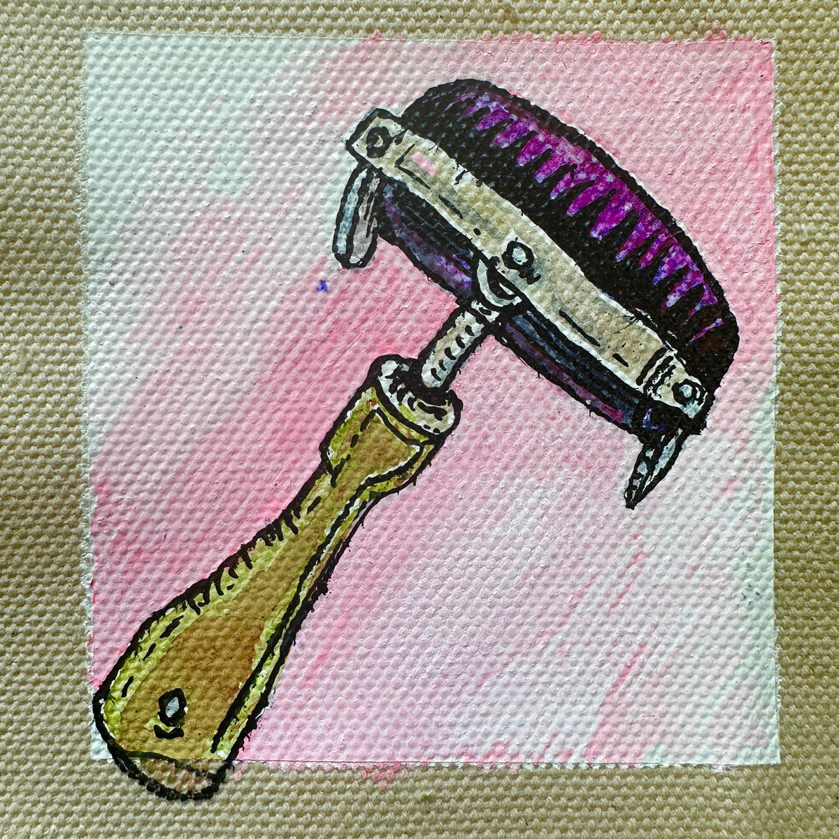 Printing Brayer canvas painting – Slow Loris