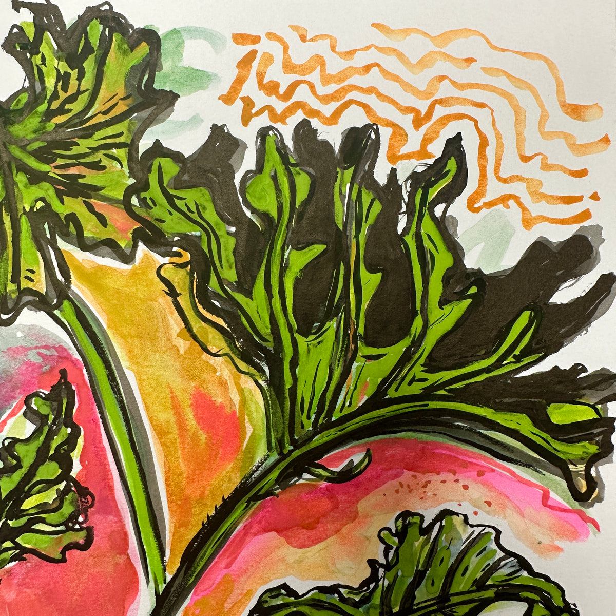 Vibrant plant painting – Slow Loris